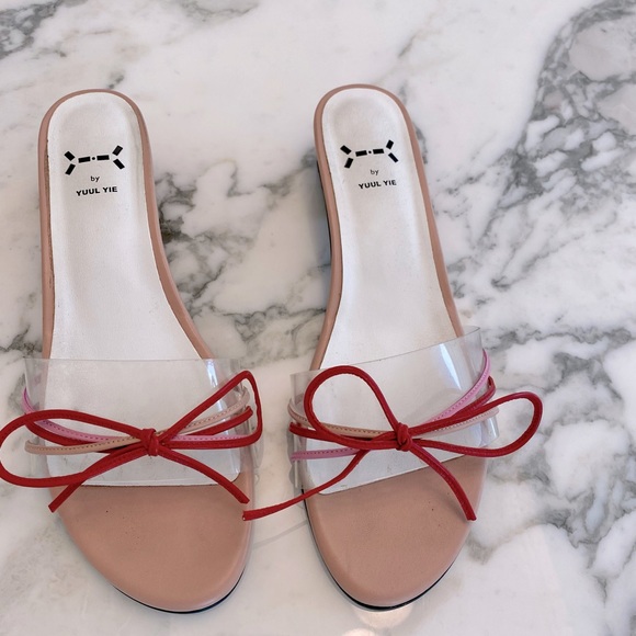 Yuul Yie | Shoes | Yuul Yie Pvc Leather Bow Embellished Sandals | Poshmark